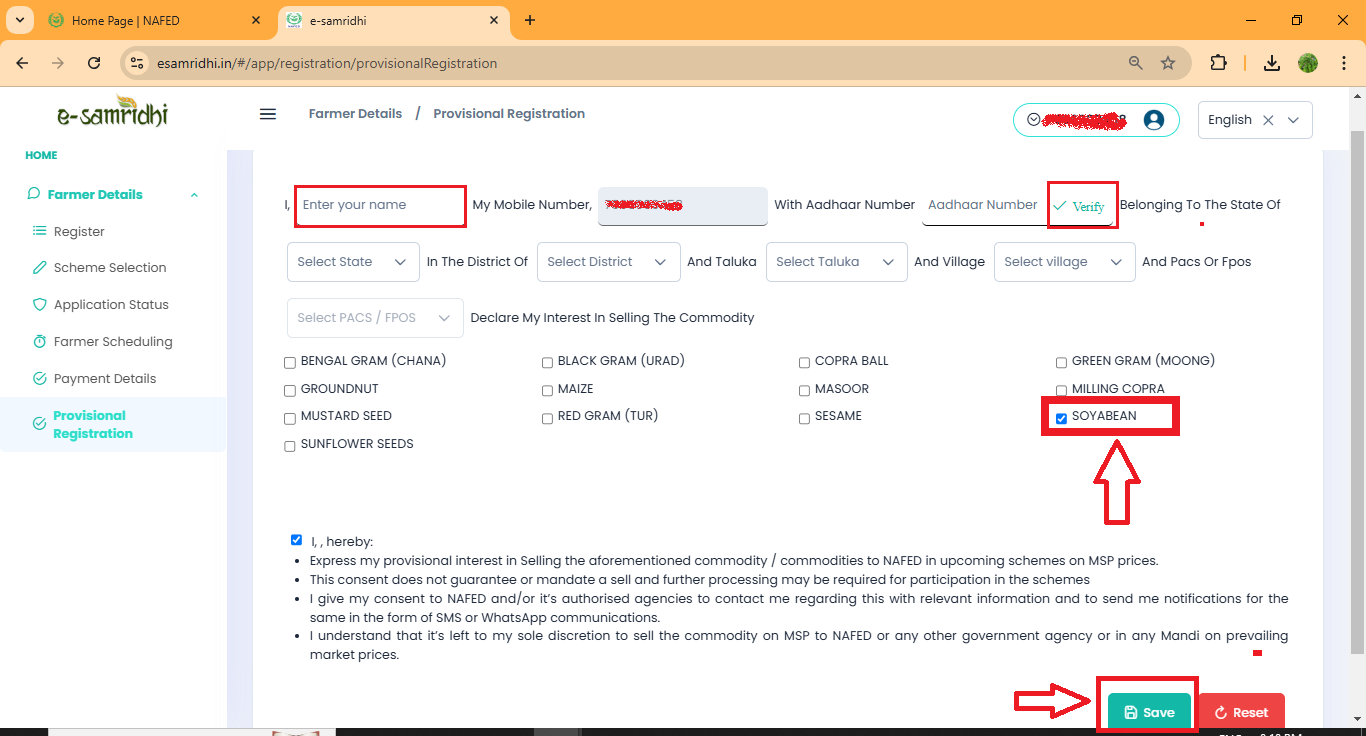 nafed Soyabin Kharedi Registration 2024. सोयाबीन खरेदी नोंदणी प्रक्रिया - mahayojana